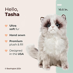 Bearington Tasha The Himalayan Stuffed Cat, 10.5 Inch Kitten Stuffed Animal