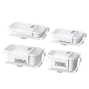 VOSAREA White Storage Bin 8 Pcs Food Storage Box Fridge Storage Containers Refrigerator Storage Bins Kitchen Storage Containers Food Prep Containers