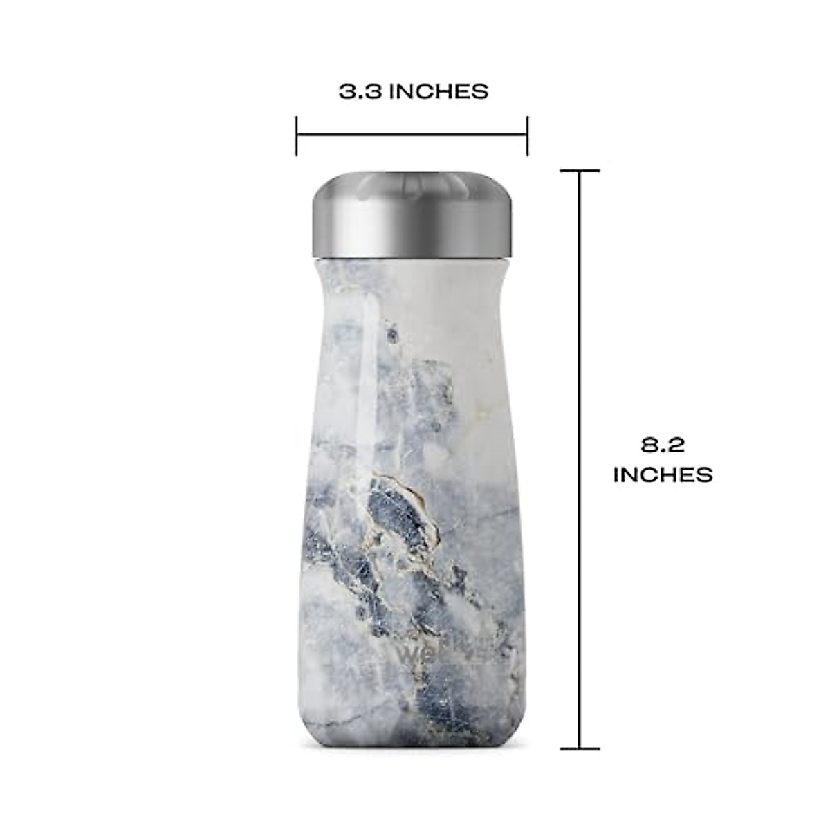 S'well Stainless Steel Traveler, 16oz, Blue Granite, Triple Layered Vacuum Insulated Containers Keeps Drinks Cold for 24 Hours and Hot for 12, BPA Free, Easy Carrying On the Go