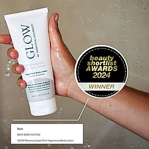 Glow Botanica - Magnesium Lotion with Collagen - Magnesium Cream - Bedtime Routine Sleep Lotion - The Highest Concentration of Genuine Zechstein Magnesium Chloride - 5.3Oz