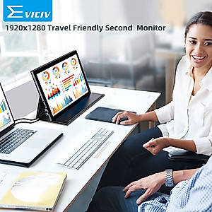 EVICIV Portable Monitor Touchscreen, 12.3” Touchscreen Display 1920x1280, 1200:1, 100% sRGB, 300 Nits Brightness Ultrawide IPS Portable Computer Monitor for Laptop/Gaming/Raspb Pi/Phone