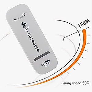 AZURAOKEY 4G LTE Wireless USB Dongle 150Mbps Modem Stick WiFi Adapter 4G Card Router with SIM Card Slot Car Hotspot Pocket Mobile WiFi (White)