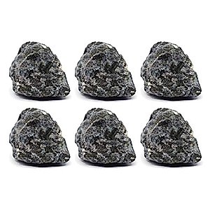6PK Raw Gabbro, Igneous Rock Specimens - Approx. 1" - Geologist Selected & Hand Processed - Great for Science Classrooms - Class Pack - Eisco Labs