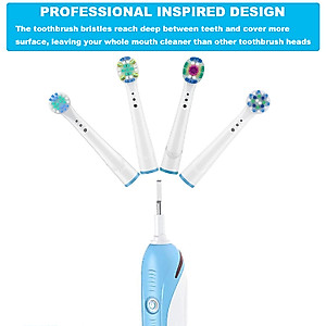 Replacement Brush Heads for Oral B Compatible Electric Toothbrush Heads, Including 4 Precision, 4 Floss, 4 Cross and 4 Whitening - 16 Variety Pack