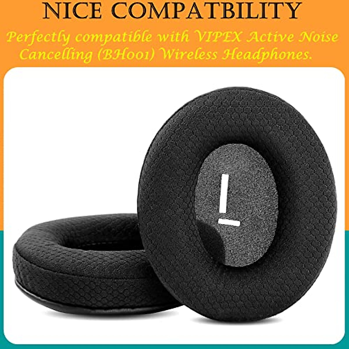 TaiZiChangQin Upgrade Ear Pads Ear Cushions Replacement Compatible with VIPEX Active Noise Cancelling (BH001) Wireless Headphone Fabric Earpads