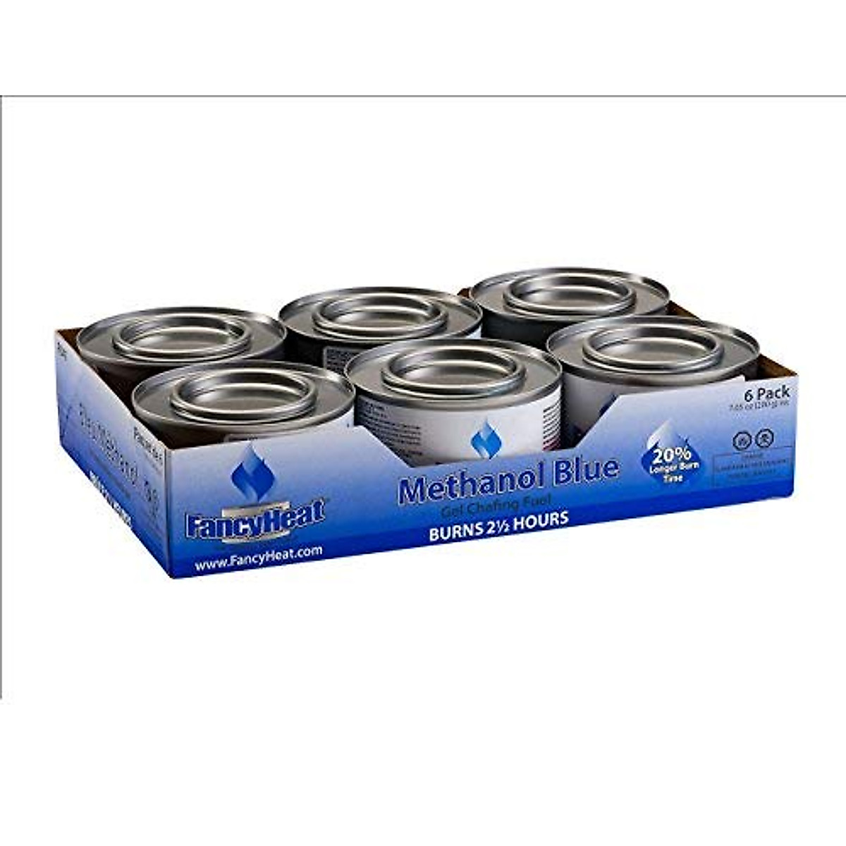 EM Products 700425567996 Fancy Heat 2.5 Hour Methanol Gel, 7.05 Ounce-Entertainment and Buffet Cooking Fuel Chafing Cans (6 Pack), Medium