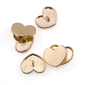 PZRT 12pcs 15mm Metal Heart-Shaped Buttons Fashion Women's Sewing Garment Supplies Accessory