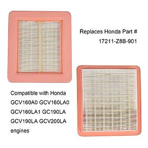 Ceukius 4 Pack 17211-Z8B-901 Air Filter for Honda GCV160LAO GCV190LA Engines, Fits Honda HRR216 HRB216 HRB217 HRC216 HRS216 HRT216 HRX217 HRZ216 Lawn Mower