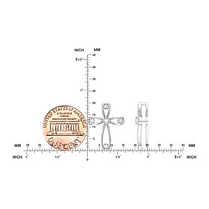 ARAIYA FINE JEWELRY 10K White Gold Round-shape Diamond Cross Pendant with Silver Chain Necklace (1/4 cttw, I-J Color, I2-I3 Clarity) 18"
