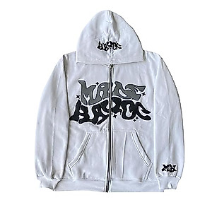 Y2K Hoodie Women Men Zip Up Grunge Aesthetic Hoodies Casual Vintage Oversized Pullover Sweatshirt Harajuku Jacket