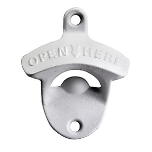 Jumiok Magnetic Beer Opener Wall Mounted Bottle Opener with Magnets Built-in Black and White (Pack of 2)