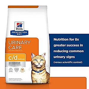 Hill's Prescription Diet c/d Multicare Urinary Care with Chicken Dry Cat Food, Veterinary Diet, 17.6 lb. Bag (Packaging May Vary)