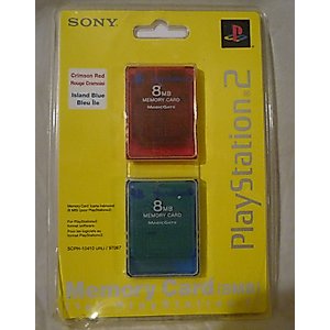 Playstation 2 Memory Card 8MB 2PK Red/Blue