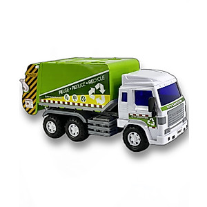 Big Daddy Medium Duty Friction Powered Garbage Truck (Dustbin Lorry) with Easy Collect Spin Flaps & Dump Lever When Full
