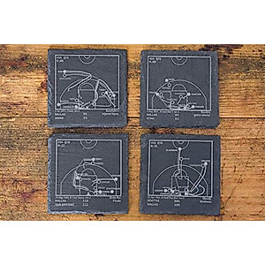 Greatest Mavericks Plays: Slate Coasters (Set of 4) | Best Gift Idea for Sports Lovers | Mavericks Historic Moments Gifts