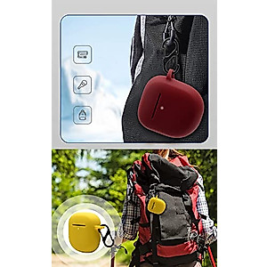 for Bose QuietComfort Earbuds II Silicone Case Anti-Fall Anti-Scratch Shockproof Protective Cover with Keychain (Yellow)