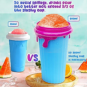 Ludou Slushy Maker Cup 500ml - Slush Cup Frozen Magic Smoothies Maker for Home Ice Cream Milk Shake with Straw Spoon