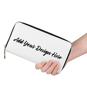 FOR U DESIGNS Fashion Women Pu Leather Purse Simple Polka Dot Black Zipper Wallet Passport Holder