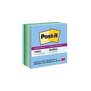 Post-It Super Sticky Notes 3x3 Inches 6 Pads 390 Pieces Bora Bora Collection