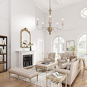 LOG BARN Farmhouse Chandelier for Dining Room, French Country Chandeliers for Living Room, Bedroom, 5-Light, 23.5” Dia