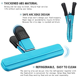 9 Pack Bag Sealer - Reusable Food Clips, Chip Bag Clips for Food Storage with Air Tight Plastic Heavy Seal Grip, Food Storage Bags Clips, Red&Blue&Green (3 Large and 6 Small)