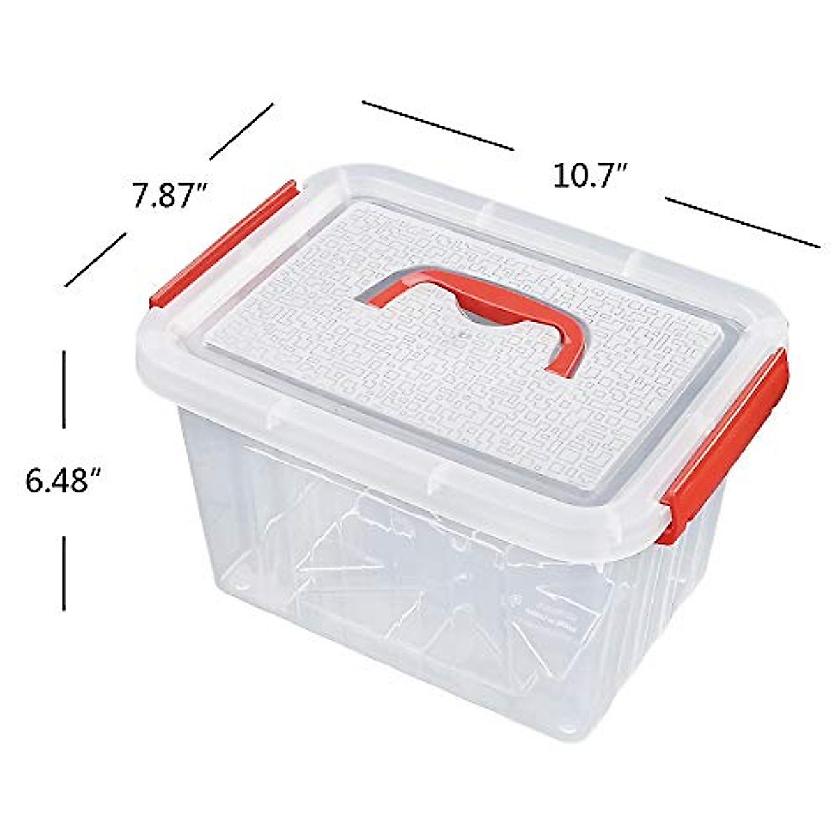 Kiddream 6 Packs Clear Boxes, 6 Quart Plastic Storage Bins with Lids