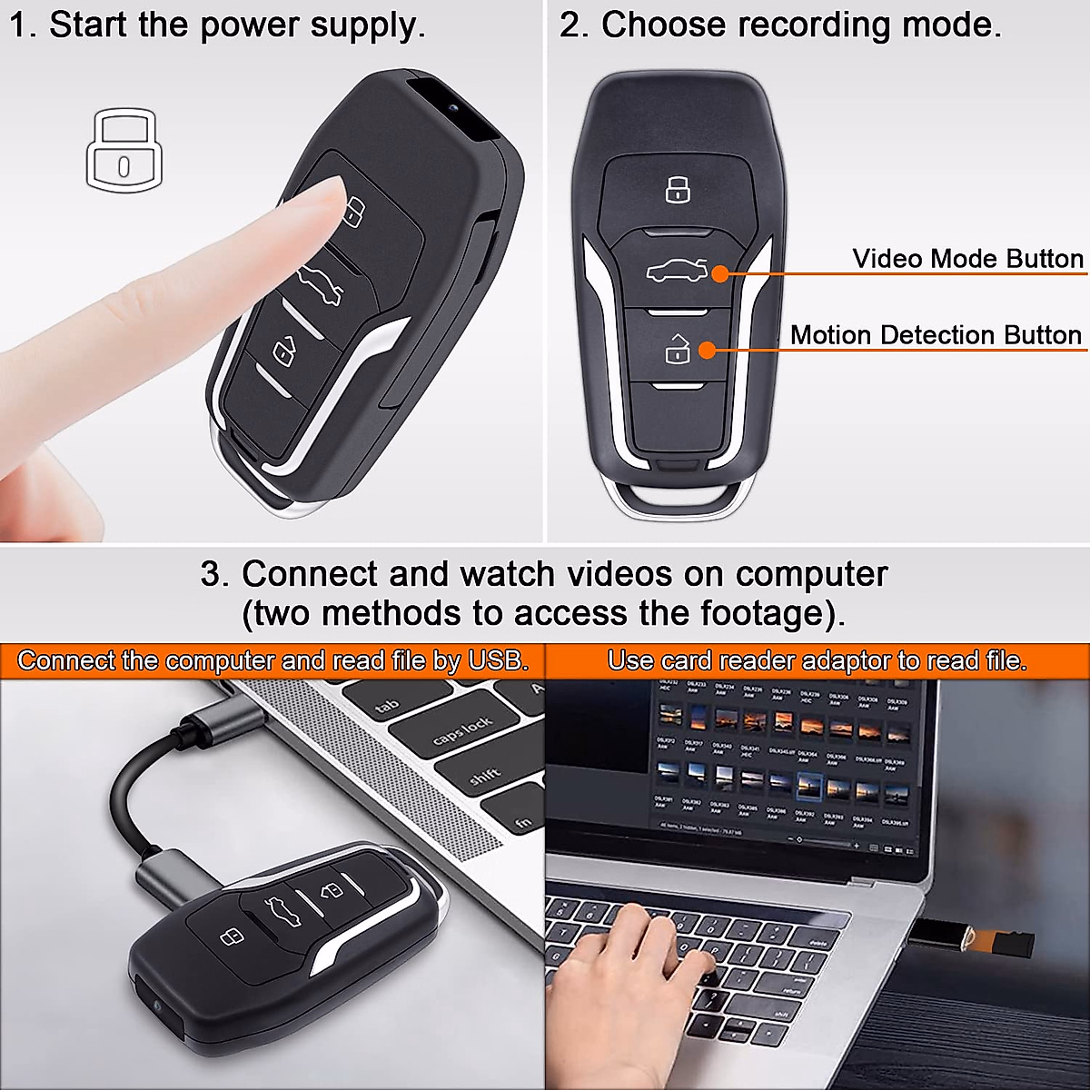 128GB Hidden Video Camera,1080P Portable Spy Camera Mini Covert Nanny Video Surveillance Camera with Motion Detection for Home, Office