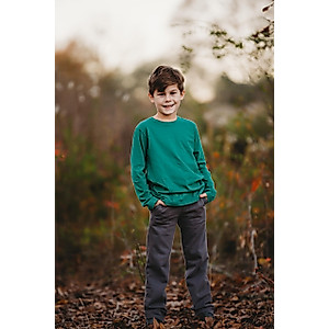 City Threads Big Boys' Cotton Long Sleeve Tee Base Layer for Fall Winter School or Play - Sensitive Skins or SPD Sensory Friendly Kids Clothing, Black, 14