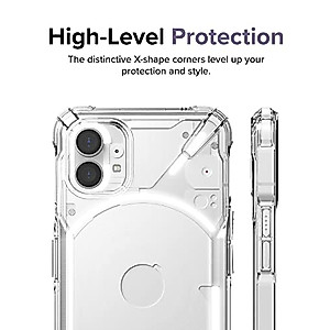 Ringke Fusion-X [Anti-Scratch Dual Coating] Compatible with Nothing Phone 1 Case, Transparent Augmented Bumper Shockproof Cover Designed for Nothing Phone (1) - Clear