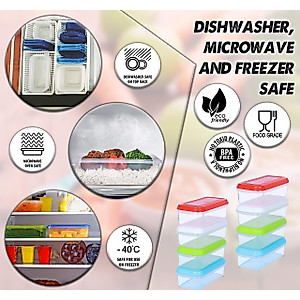 ARSUK 8 Pack Baby Food Storage Containers (8.5oz/250ml) - Small Plastic Containers with Lids for Freezer - Microwavable, Dishwasher Safe & BPA Free