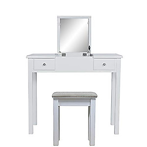 AODAILIHB Vanity Desk with Flip Top Mirror and Tool Set Dressing Table Makeup Desk Large Storage Capacity Work and Study Writing Table Bedroom Furniture