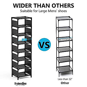 Tribesigns Vertical Shoe Rack, Narrow Shoe Shelf, Slim Shelf for Shoes, Thin Shoe Rack for Small Space, Tall Narrow Shoes Shelf