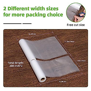 Elegant Choise Vacuum Sealer Bags,2 Pack 8"x200" and 11"x200" Commercial Grade Bag Rolls,BPA Free,Great for vac storage, Meal Prep or Sous Vide Cooking (clear)