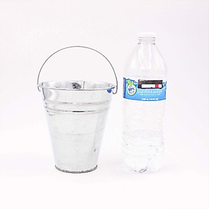 Goldenvalueable 12 Metal Buckets 5 Inch Galvanized Pail for Wedding Decorations, Centerpieces for Party, Garden Planters