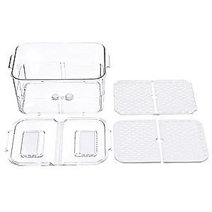 SANNO Vegetable Fruit Storage Containers, Produce Saver Containers Refrigerator Storage Containers Fresh Produce Saver with Lids and Vents,Stackable Salad Lettuce Keeper for Refrigerator