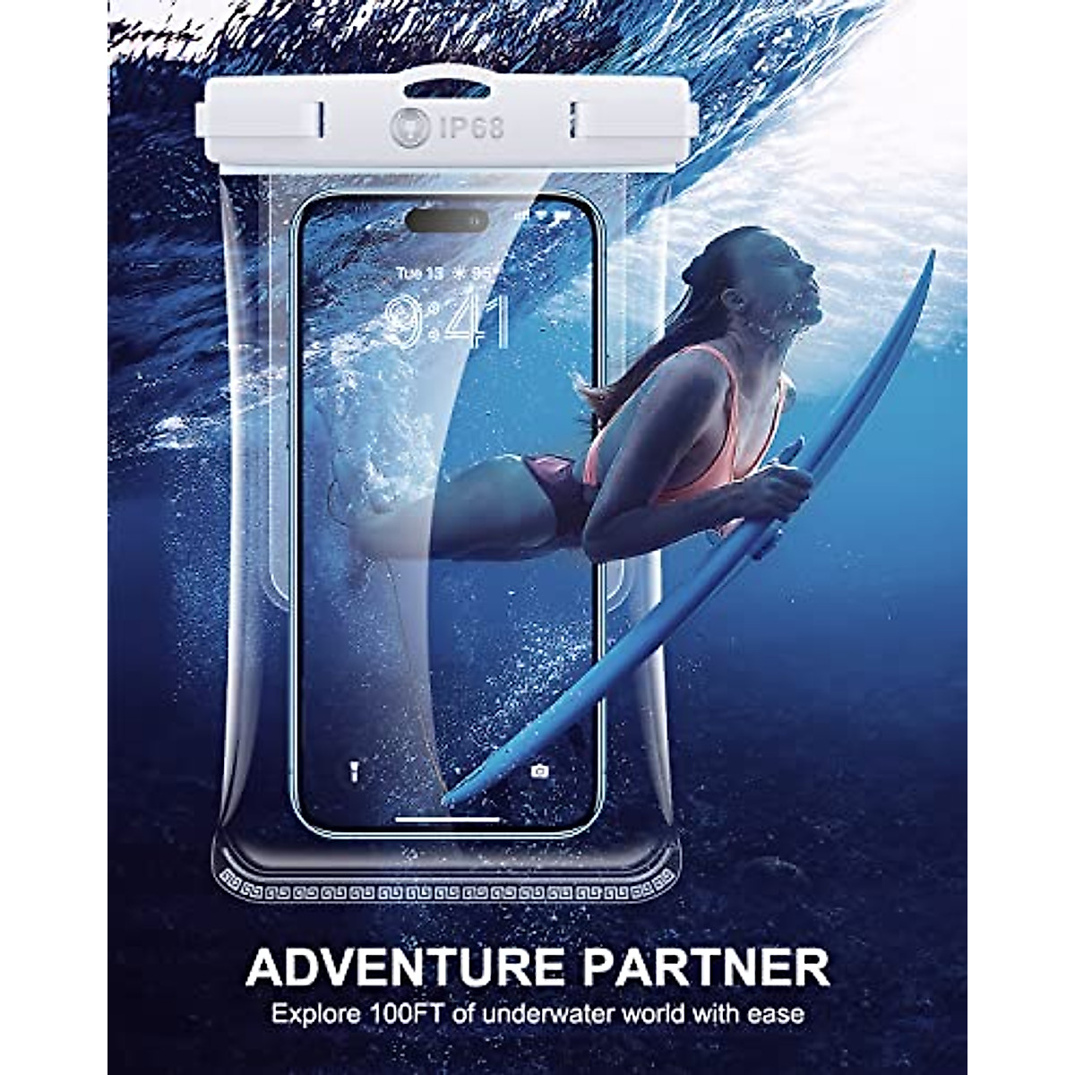 [2-Pack] Universal Waterproof Phone Pouch [Industry-First 3D Seamless Body] Humixx IPX8 Waterproof Phone Case for Beach Underwater Floating Cellphone Dry Bag with Lanyard, Fits All Phones Up to 7.8''