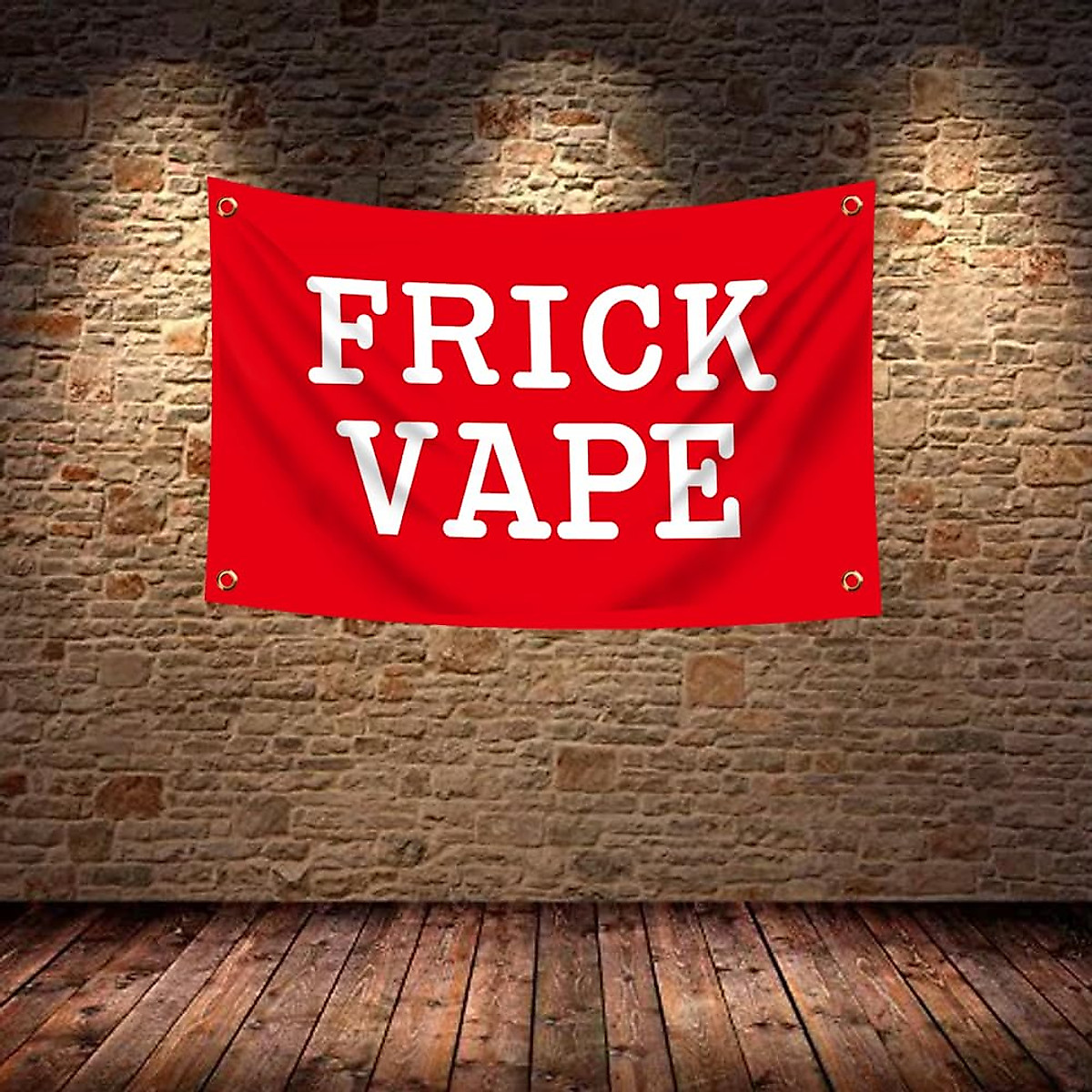 Eksent Banner Red Frick Vape Banner Flag 3x5ft/HD printing/Vibrat Color/150D Polysterfor College Room Dorm With4 Brass Grommets