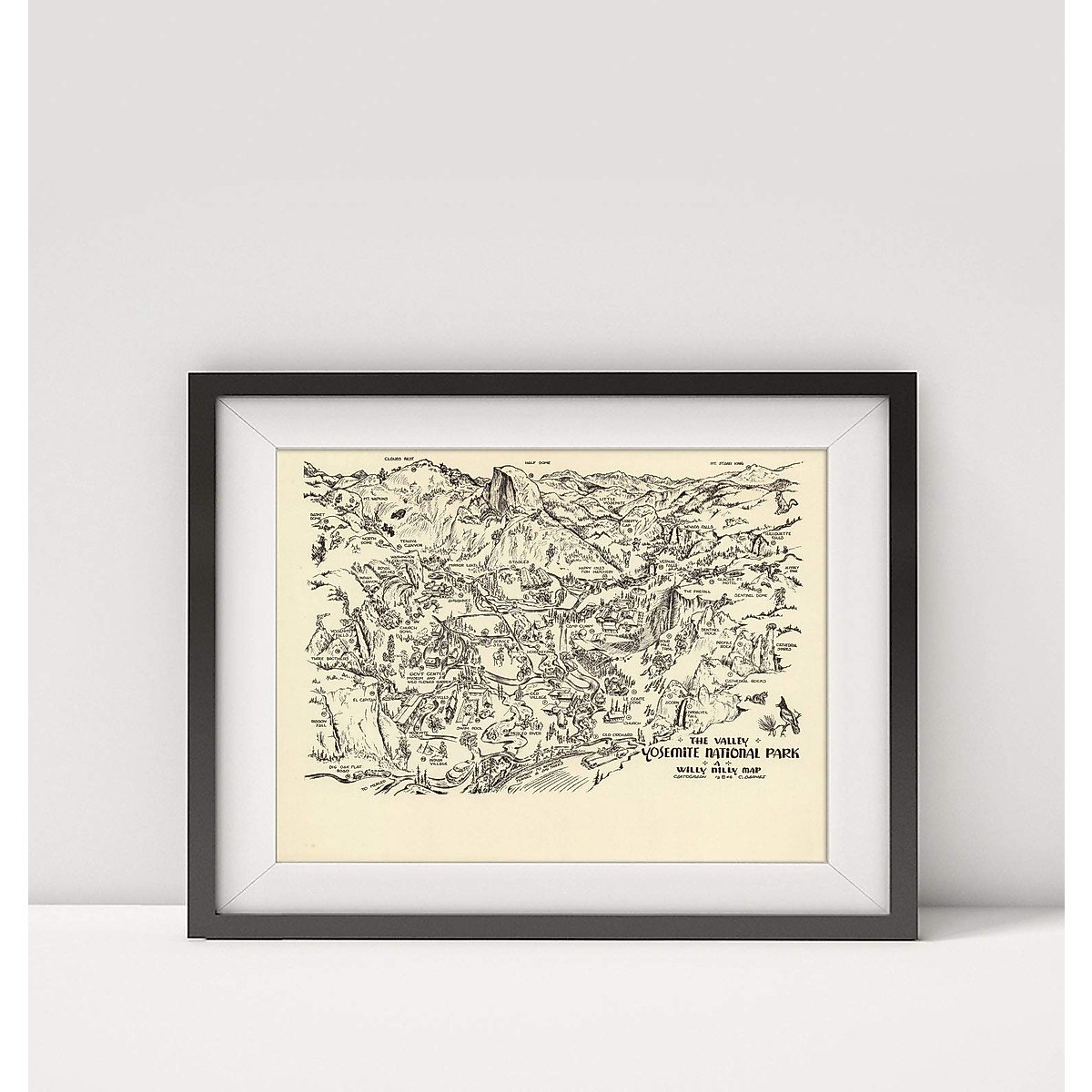 Infinite Photographs 1946 Map of |The Valley, Yosemite National Park|Yosemite National Park|Title: The Valley, Yosemite N