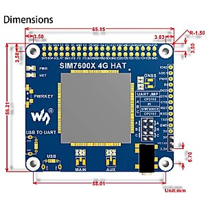 waveshare 4G/3G/GNSS HAT for Raspberry Pi 4B/3B+/3B/2B/Zero/Zero W/Zero WH and Jetson Nano,Based on SIM7600A-H,4G Communication GNSS Positioning,LTE-FDD B2/B4/B12 Brand Support LTE CAT4 up to 150Mbps
