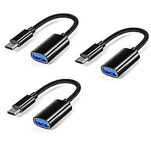 JENMLO USB C to USB 3.0 Adapter [3 Pack],USB Type-C to USB,Thunderbolt 3 to USB Adapter OTG Cable for MacBook Pro/Air 2020/2018,for iPad Pro 2020,for Galaxy S20 S20+,for Google Pixel and More