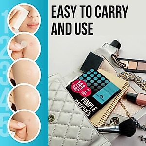 BRIGHTJUNGLE Pimple Patches for Face - Acne patches. Absorbing Cover, Invisible, Blemish Spot, Hydrocolloid, Skin Treatment, Facial Stickers, Two Sizes, Blends in with skin (144)