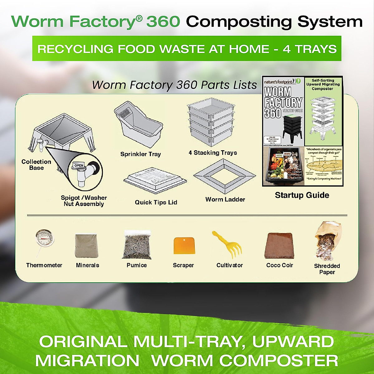 Worm Factory 360 Black US Made Composting System for Recycling Food Waste at Home