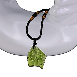 Moldavite Crystal Necklace for Men Women, Handmade Irregular Stone Pendant Crystal Energy Stone
