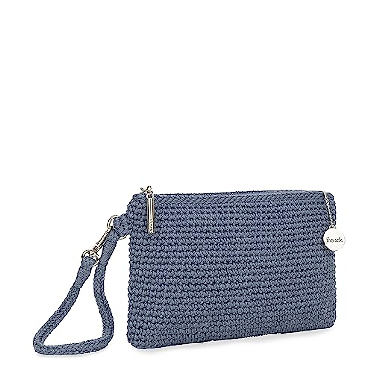 The Sak Vita Wristlet Purse - Small Hand Crochet Women's Clutch for Everyday & Travel - Mini Handbag With Card Slots & Zipper - Maritime