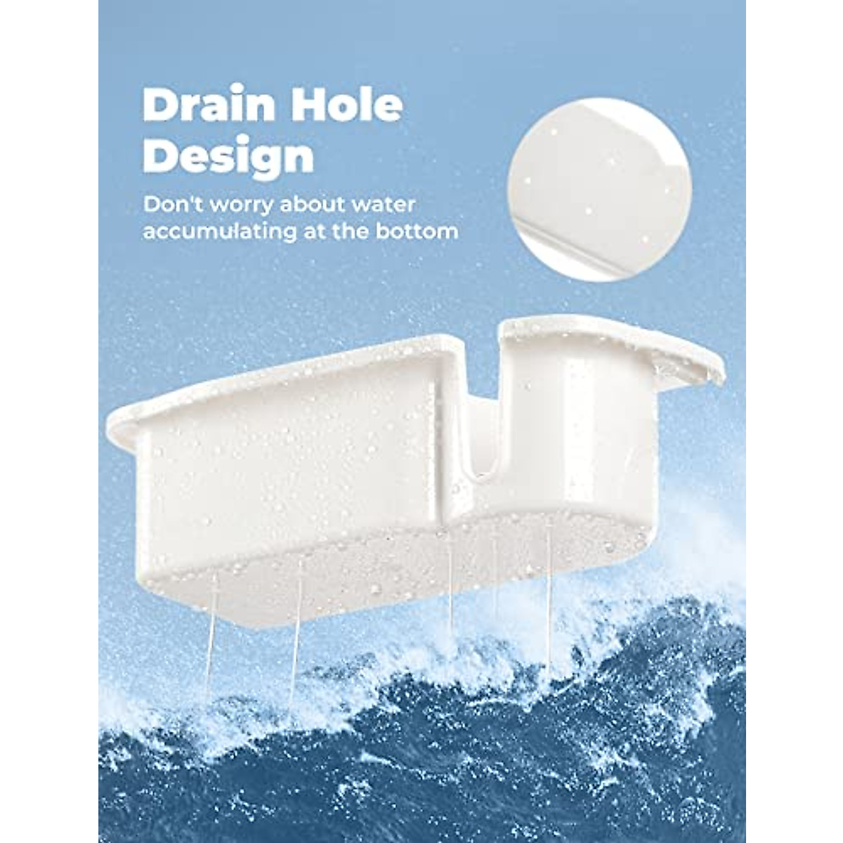 KEMIMOTO Boat Cup Holder, Boat Caddy Organizer Marine Cup Holder with Drainage Hole Universal Fishing Caddy Cabin Storage for Boat, White