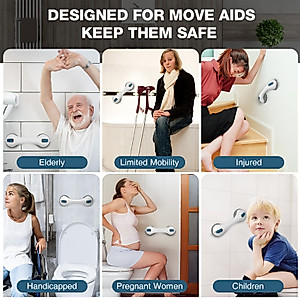 Wekin Shower Handles with Strong Suction Cups, 12 Inch Assistance Suction Grab Bars for Bathroom Showers, Durable and Non-Slip, Perfect Grip Handrail for Elderly, Limited Mobility, Handicapped -2 Pack