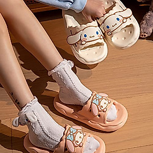 Ohjijinn Kawaii Slides Anime Summer Open Toe Pillow Slides Sandals, Funny Beach Slippers with Cushioned Thick Sole, Cloud Slides for Women