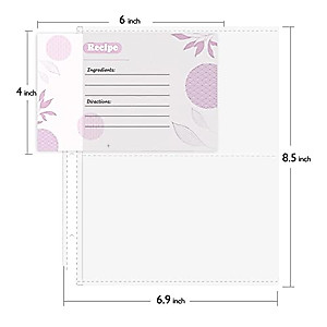 MaxGear Recipe Card Protectors (60 Pack, 4x6 inch Pockets) Recipe Card Holder for 8.5 x 9.5 3 Ring Binder, 2 Pockets Per Page, Recipe Binder Photo Refill Pages, Perfect for Recipe and Photo Sleeves