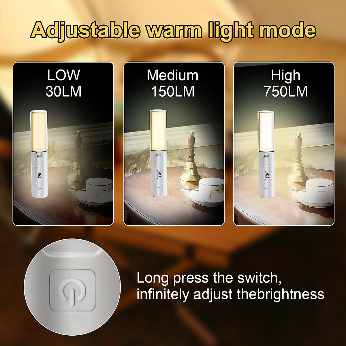 Foldable Rechargeable Camping Lantern, 3 Lighting Modes with 3500mAh Rechargeable Battery, IP65 Waterproof Portable Lanterns for Power Outages, Hiking, Hurricane, Emergency, Home