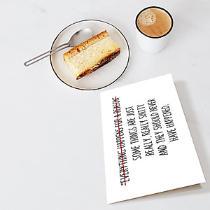 Chenive Funny Get Well Card for Him Her, Humor Encouragement Card for Friend, Sympathy Card, Cancer Card, Everything Happens For A Reason